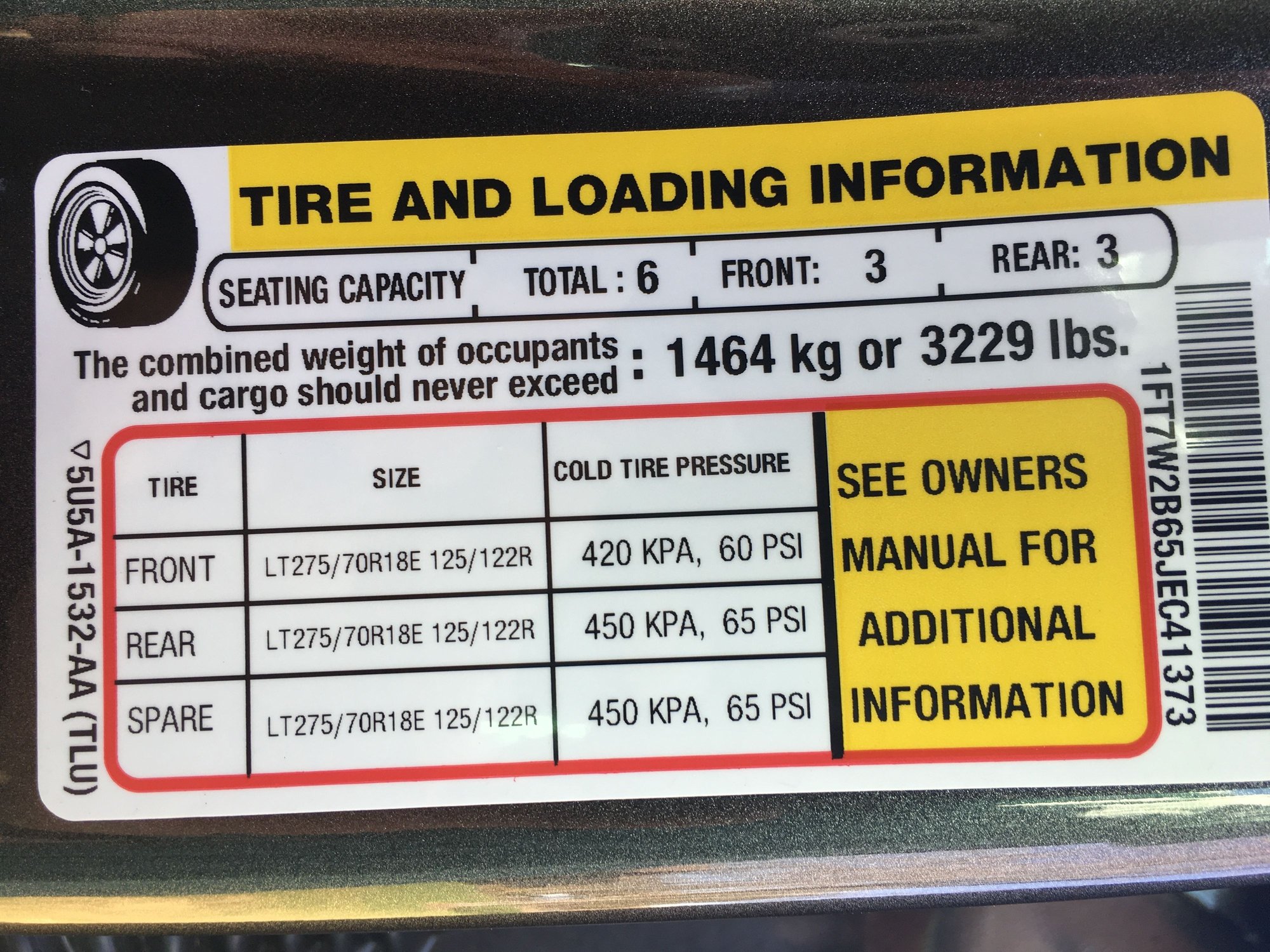 Payload sticker in Door - Page 8 - Ford Truck Enthusiasts Forums