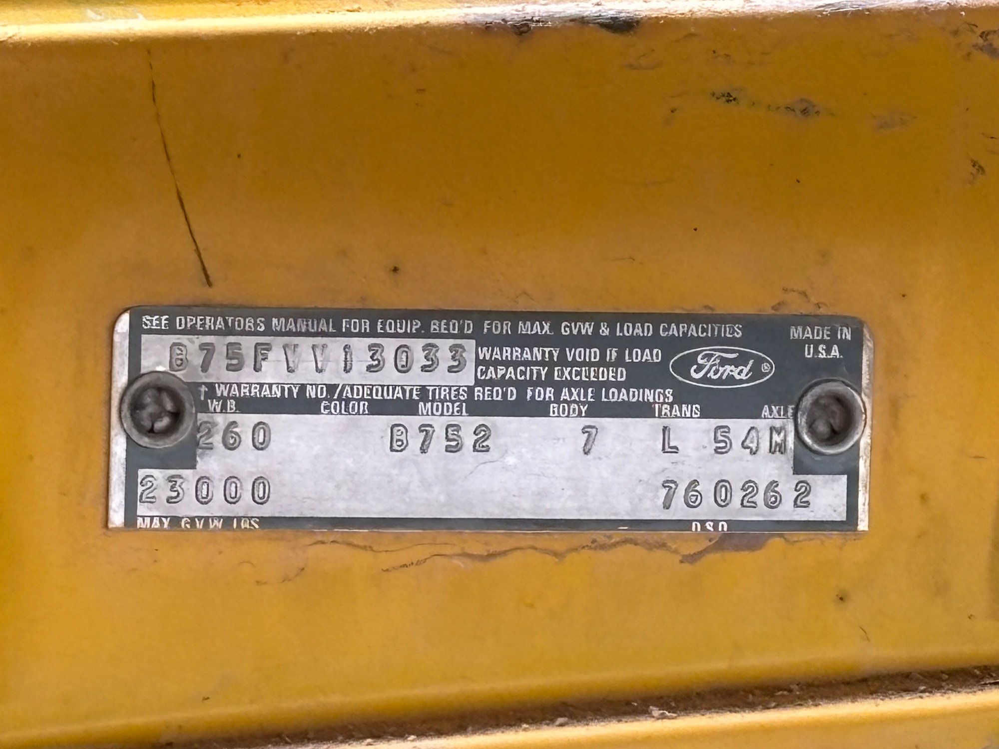 Need help decoding vin on 1974 b752 series bus - Ford Truck Enthusiasts ...