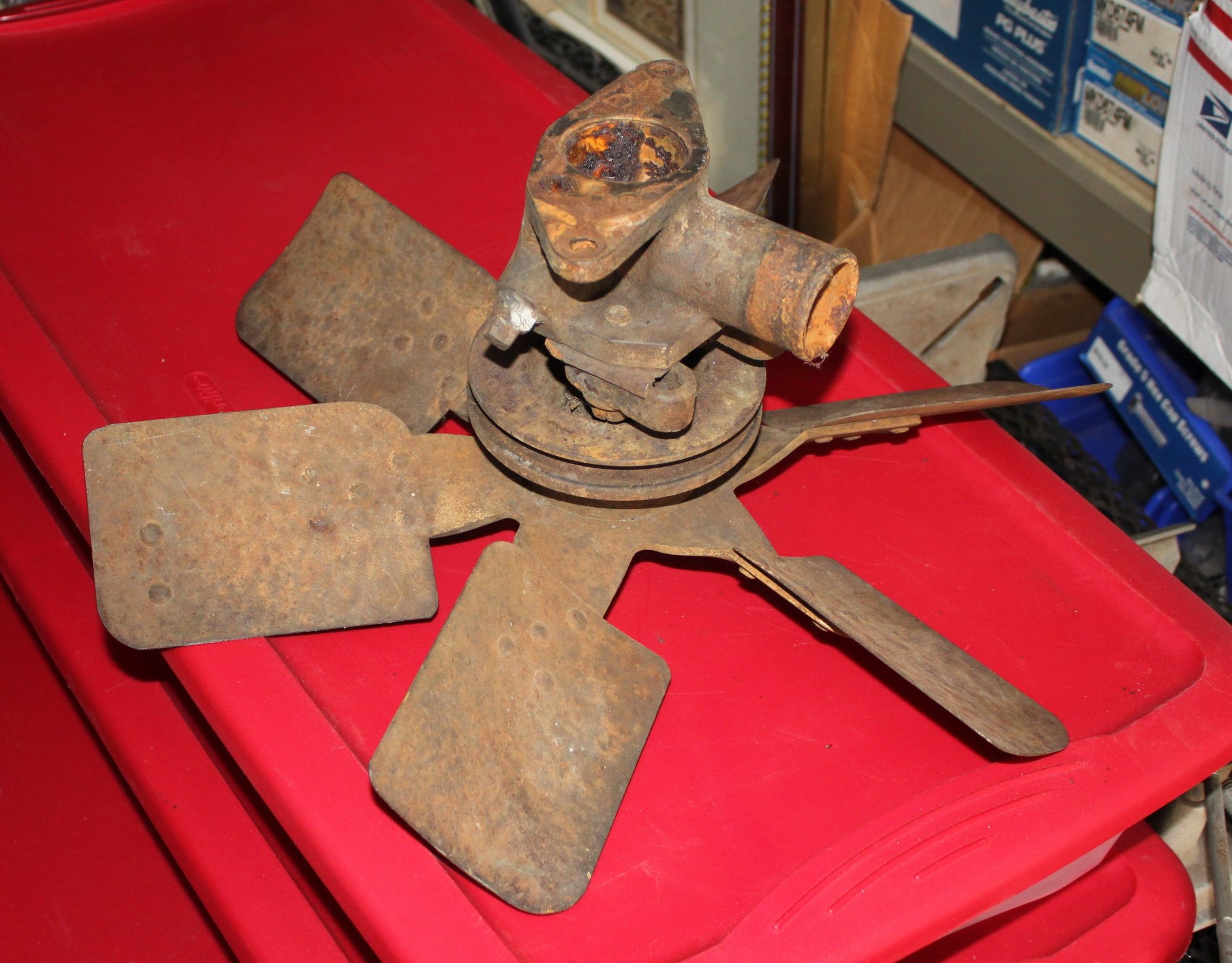 Ford 240/300 Industrial Inline 6 High Mount Fan Assembly and Thermostat ...