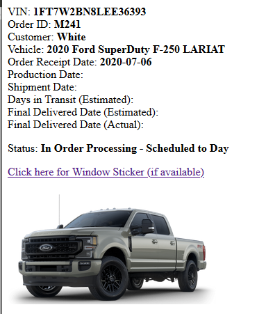 2020 Ford Super Duty Order Tracking. Please no off topic - Page 111 ...