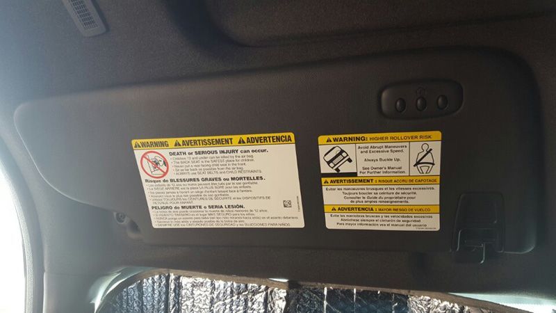 Sun Visor Warning Labels - Ford Truck Enthusiasts Forums