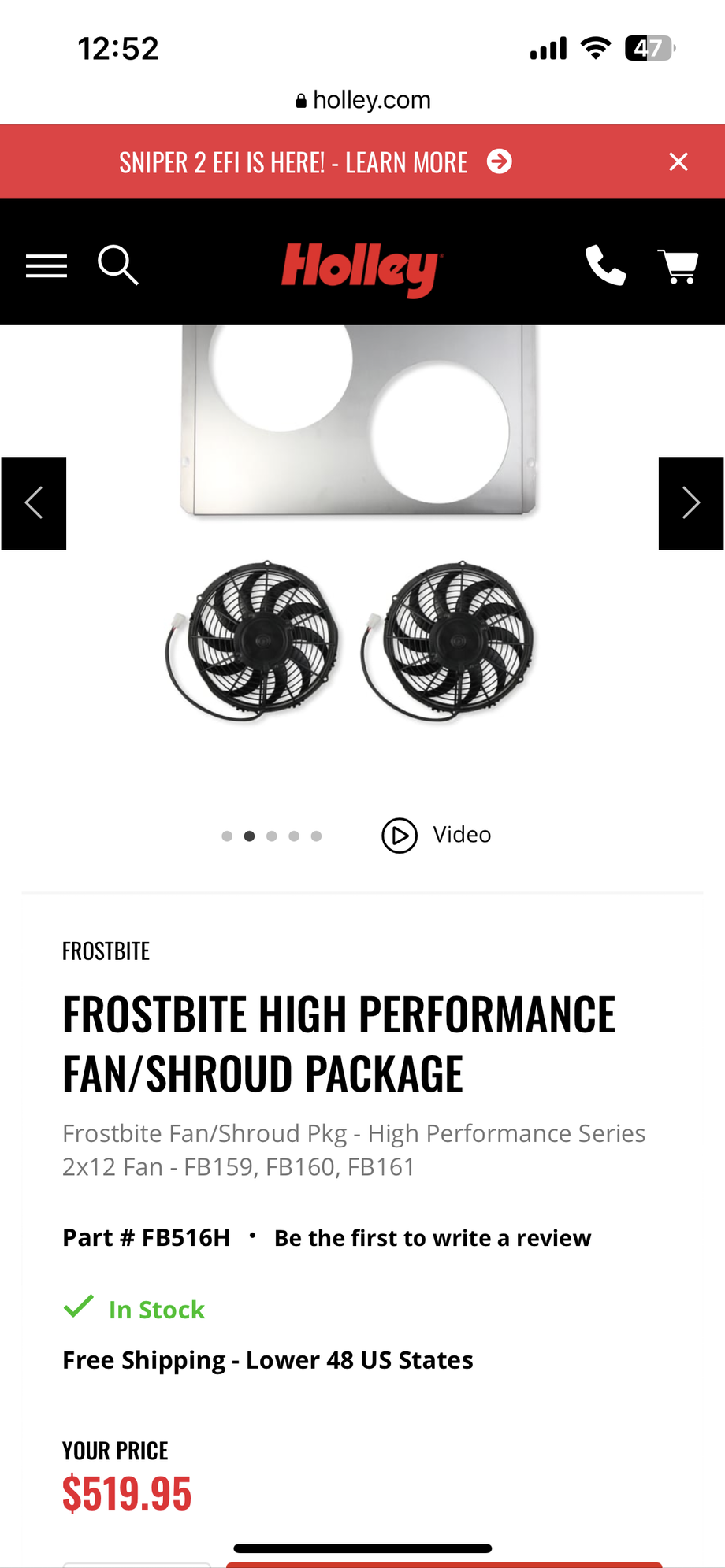 Frostbite Electric Cooling Fans for For F100-F250 67-79 standard radiator - Ford Truck ...