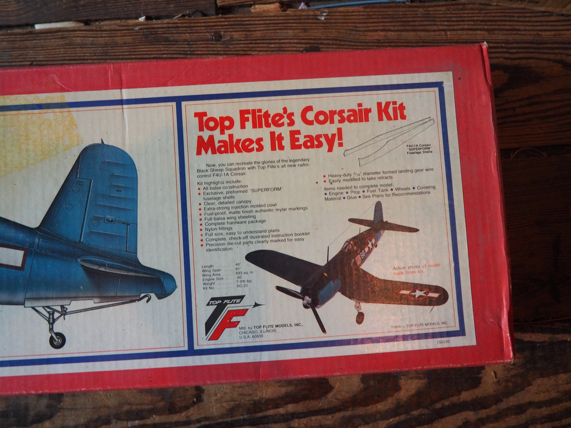 Top Flite Corsair Red Box-$200 buyer pays shipping - RCU Forums
